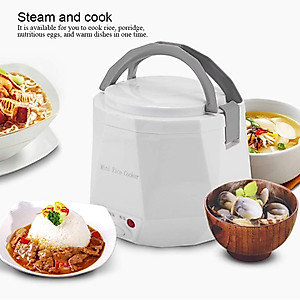 Fdit Mini Rice Cookers 24V 1.3 L Electric Rice-cooker Food Steamer for Truck Car Cooking for Soup Porridge Rice Noodles Portable 180W(white)