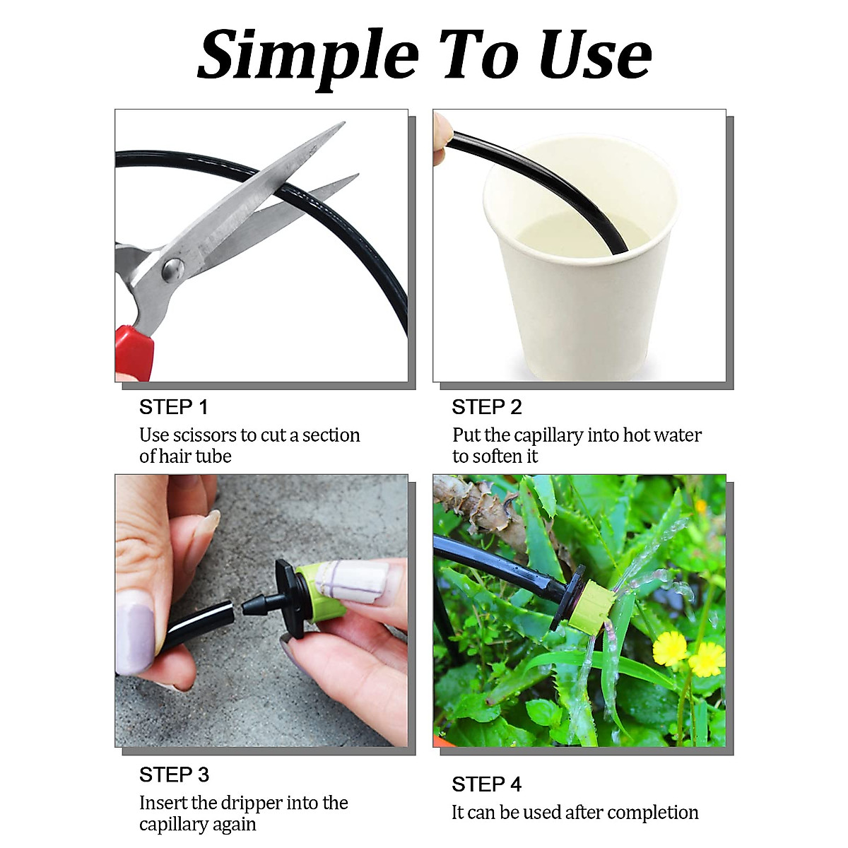 Kalolary 400Pcs Adjustable Irrigation Drippers Parts, 1/4 Inch Automatic Irrigation Anti-Clogging Emitters Micro Ffittings for 4mm/7mm Watering System Drippers Garden Supplies(Green)