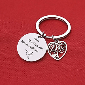 De&ai Hummingbirds jewelry mom Memorial keychain Loss Of Loved One gift father bereavement keychain Hummingbirds sympathy jewelry Hummingbirds Remembrance keychain