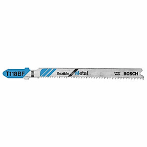 BOSCH T118BF100 100 pieces 3-5/8 In. 11-14 TPI Flexible for Metal T-Shank Jig Saw Blades