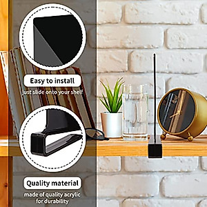 HAVIGET Acrylic Shelf Dividers for Closet Organization - Cabinet and Bookshelf Organizer for Shirt, Handbag, Sweater, Purse and Books - Plastic Separator in Kitchen, Bedroom, Garage (Black, 8 Packs)