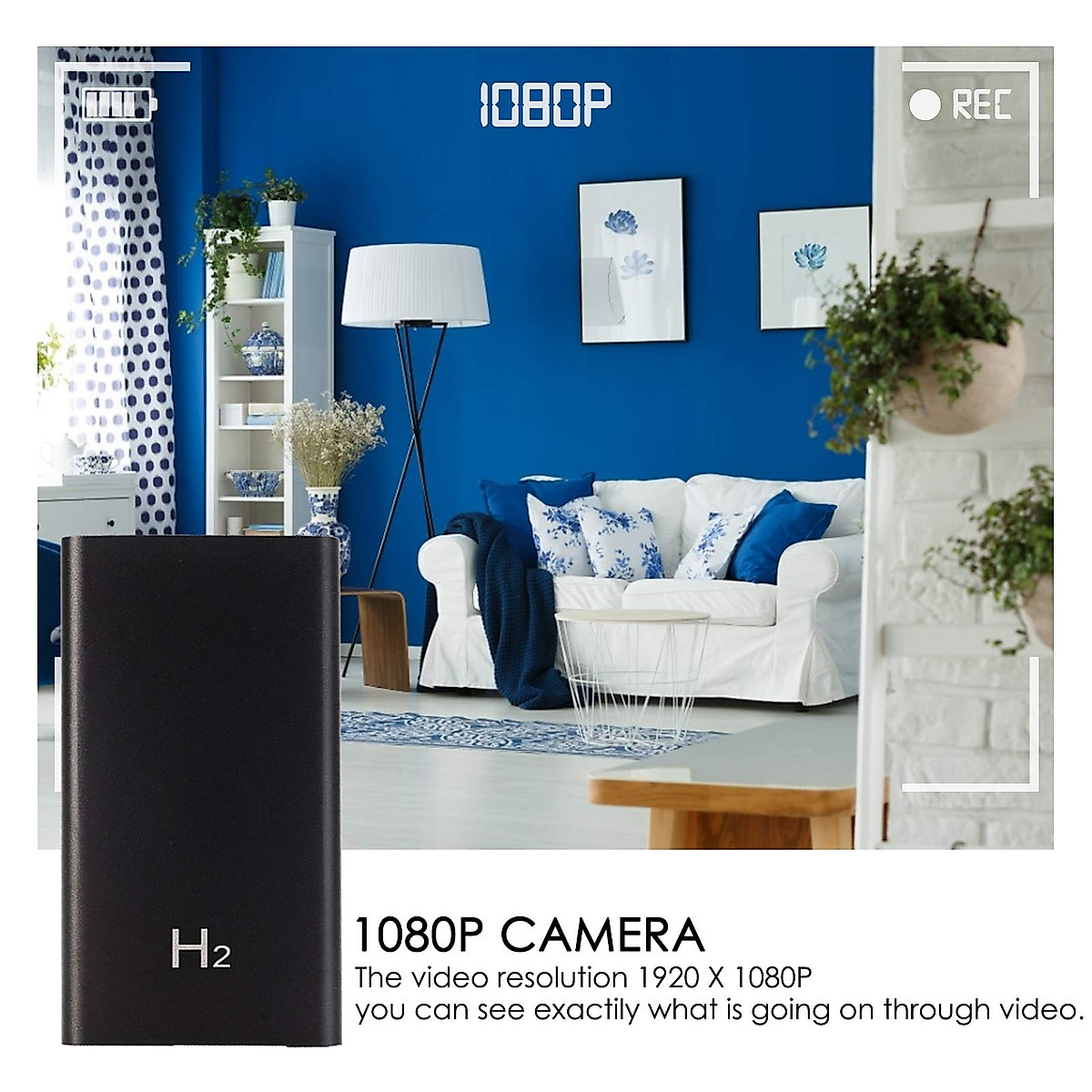 CAMAKT Hidden Camera, HD 1080P 5000mAh Portable Digital Power Bank Spy Camera, Long Time Video Recording with Loop Recording Wireless Security Nanny Cam for Home and Office, No WiFi Function.