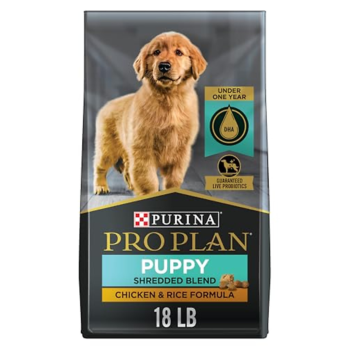 Purina Pro Plan High Protein Puppy Food Shredded Blend Chicken & Rice Formula - 18 lb. Bag