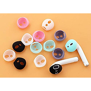 IiEXCEL [ Fit in Case ] 6 Pairs Thin Replacement Eartips Slim Gel Earbuds Ear Tips Skin Accessories Compatible with AirPods 1 and 2 [Fit in Charging Case] 6 Multicolor