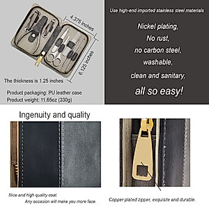 diaoyudao Personal care Large Nail Clippers 8-piece Set (gray), 6.125x4.375x1.25 Inch