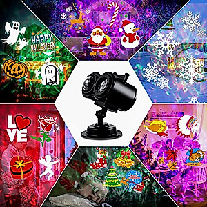 Christmas Projector Lights Outdoor, LED Holiday Projector Night Lights Waterproof with Remote Control & Timer for Christmas, Halloween, Party, Yard Garden Decorations