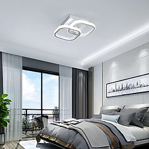 DELIPOP Small Ceiling Light, Square Modern LED Ceiling Light Fixture, 6500K Cool White Light Acrylic Hallway Light Fixture Ceiling Lamp for Hallway Kitchen Study Bedroom Living Room (White)