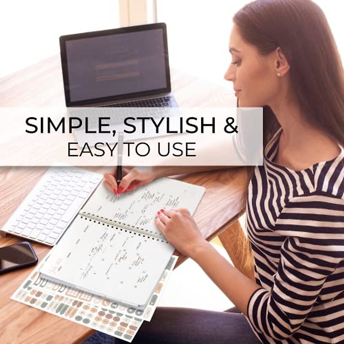 Simplified 2023 Daily Planner - Beautiful 8.5" x 10.5" Abstract Planner Notebook With Weekly And Monthly Spreads for Easy Planning - Perfect To Organize All Your Tasks and Boost Productivity