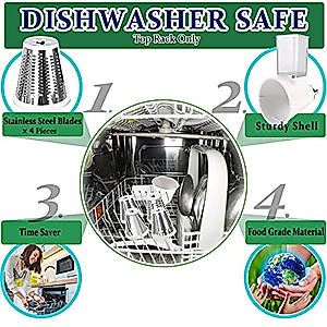 Slicer/Shredder Attachments for KitchenAid Stand Mixers, Food Slicers Cheese Grater Attachment, Salad Maker Accessory Vegetable Chopper with 4 Blades Dishwasher Safe