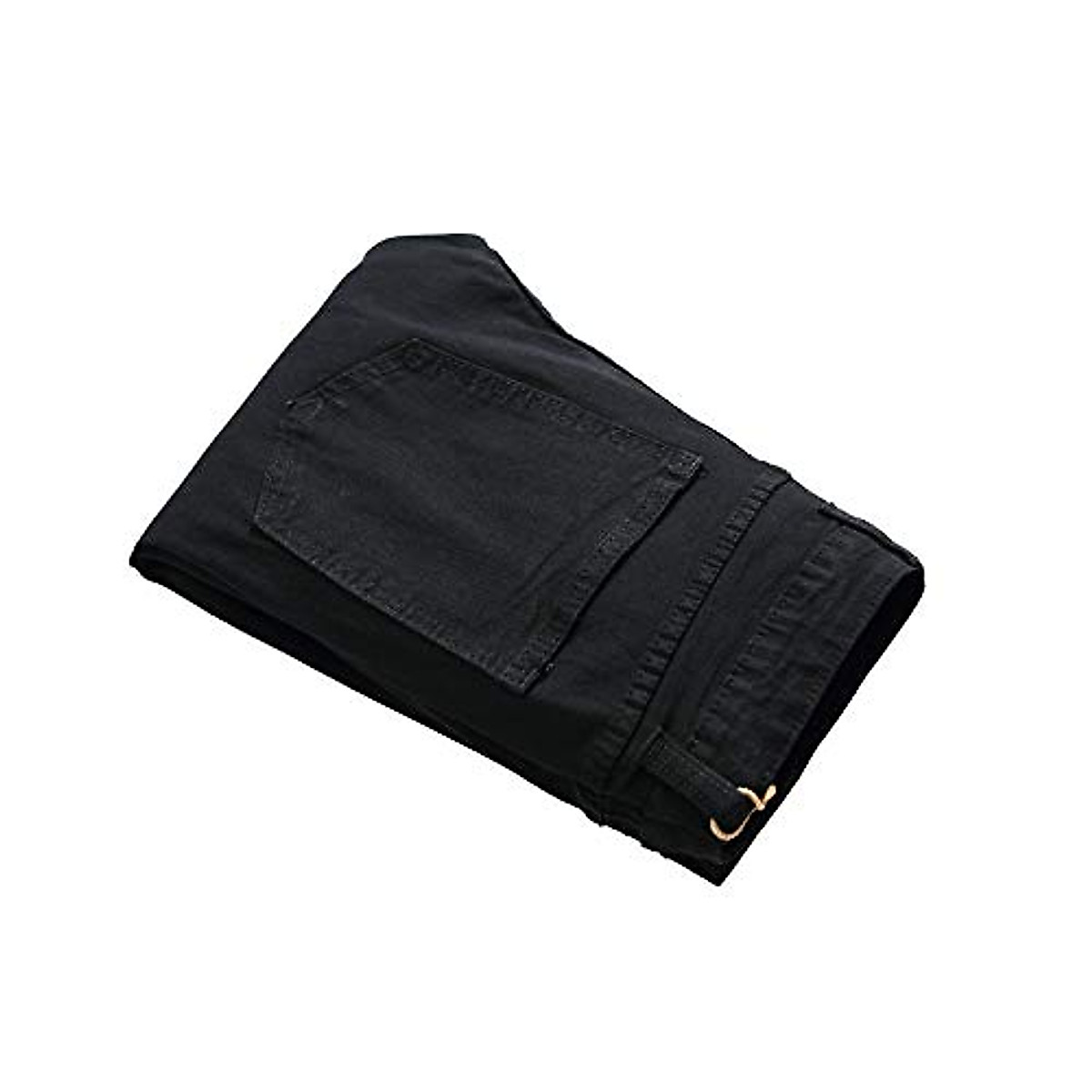 Men's Ripped Skinny Stretch Distressed Destroyed Slim Jeans Denim Pants Black 32