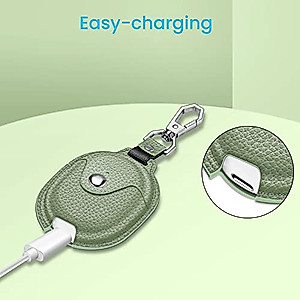 Fintie Protective Case for Pixel Buds A-Series (2021) / Pixel Buds 2 (2020), Premium PU Leather Slim Fit Metal Snap Closure Portable Cover Skin with Keychain, Sage Green