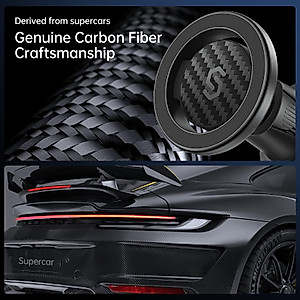 SYNCWIRE Fits MagSafe Car Mount, Carbon Fiber Magnetic Phone Holder for Car Air Vent,Hands Free Car Cell Phone Holder Mount Compatible with iPhone 15 Pro Max 14 13 12,Samsung,MagSafe Car Accessories