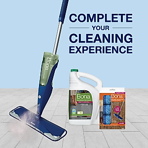 Bona Multi-Surface Hard Floor Cleaner Spray Mop Cartridge - 34 fl oz - Unscented - Refillable - Residue-Free Floor Cleaning Solution for Bona Spray Mops - Stone, Tile, Laminate, and Vinyl Floors