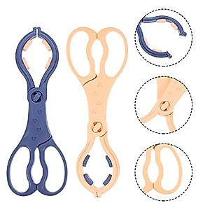 DOITOOL 2pcs Baby Bottle Holder Scissor Anti- Slip Feeder Clamp Baby Milk Bottle Clamp Feeding Bottle Tong Feeder Clip High Temperature Resistant Pacifier Tong