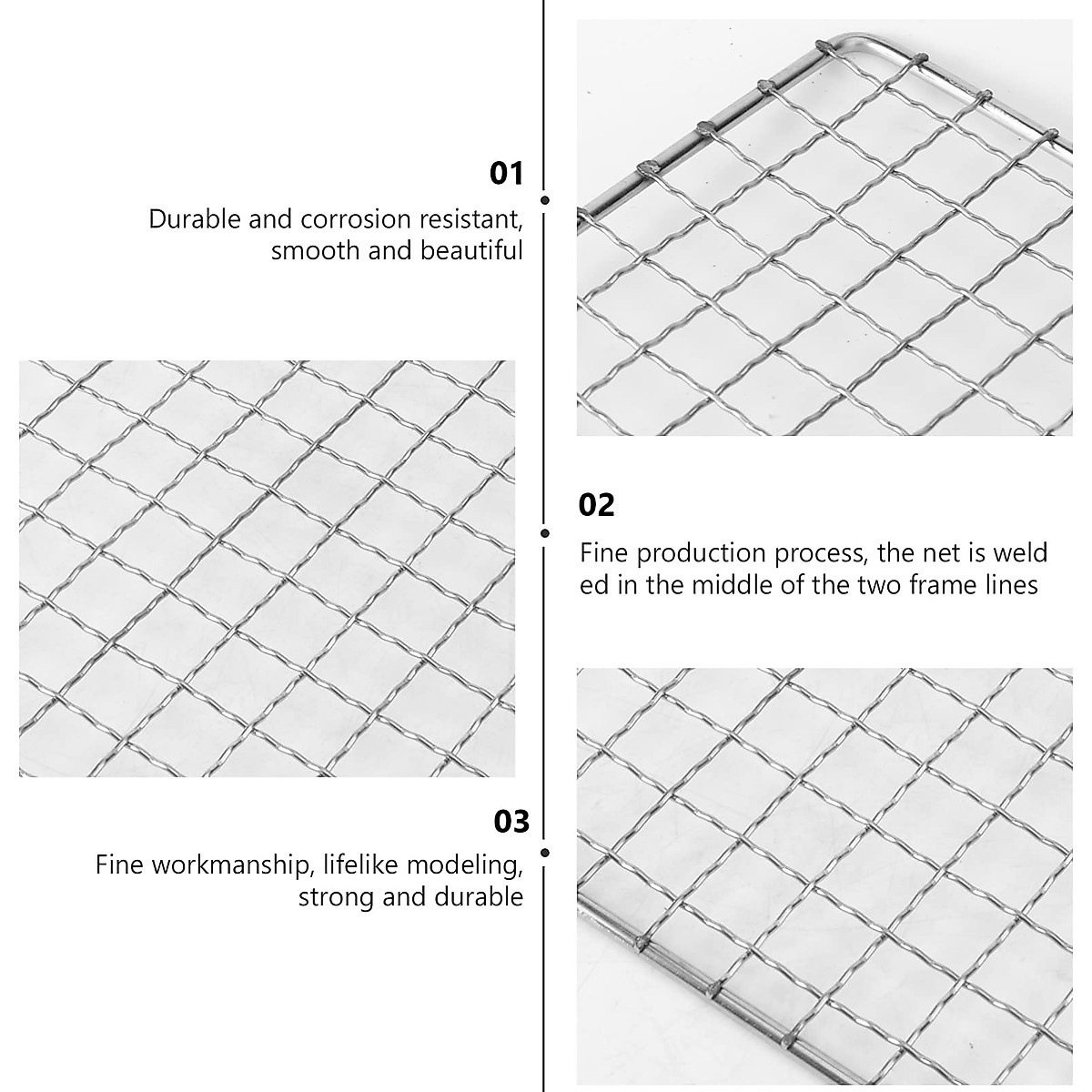 Cabilock Grill Net Bbq Grates Replacement Bbq Wire Mesh Stainless Steel Grill Grate Stainless Steel Bbq Grill Baking Rack for Oven Grill Rack Cooling and Baking Rack Component Barbecue