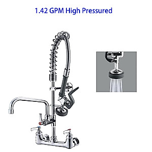 Pre Rinse Sprayer Sink Sprayer Replacement Spray Valve for Commercial Sink Faucet Polished High Pressured, Black