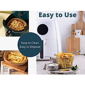 100 PCS Air Fryer Disposable Paper Liner - (6.3 inch) Non-Stick, Oil Proof, Water Proof, Food Grade Parchment - Small or Large Round Liners Basket, Yellow (Line-6.3)