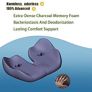 Seat Cushion, Office Chair Cushions, Car Seat Cushion, Non-Slip Memory Foam Seat Cushion，for Computer Desk, Esports Chair，Wheelchair, Driving (Black)