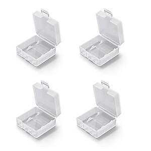 Plastic Battery Hoders for 2 Slots 18350 Battery,18350 Battery Organizer Storage Case 4 Pack