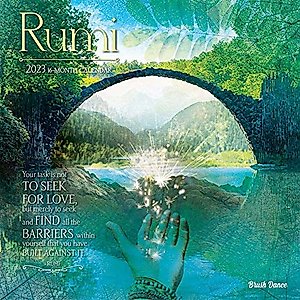 Poetry of Rumi | 2023 12 x 24 Inch Monthly Square Wall Calendar | Brush Dance | Art Poems Poet
