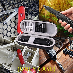 JINMEI Hard EVA Carrying Case Compatible with RoverTac Pocket Knife/Titorld Pocket Knife Multitool/ZAVIT/RoverTac Folding Knife, Victorinox Swiss Army SD Pocket Knife case(Only Case).