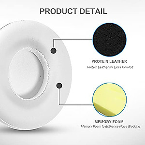 Earpad Cushions Cover Replacement for Beats Solo 2 Solo 3 Wireless On-Ear Headphone, Protein Leather Memory Foam Ear Cushions Cover (White)