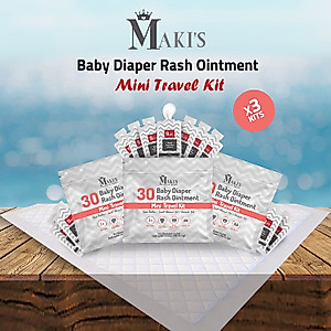 3 Pack - Maki's Baby Diaper Cream x 30 Individually Wrapped Packets | Value Pack | Diaper Cream and Ointment for Treatment & Prevention of Diaper Rash | Safe for Baby's Sensitive & Delicate Skin