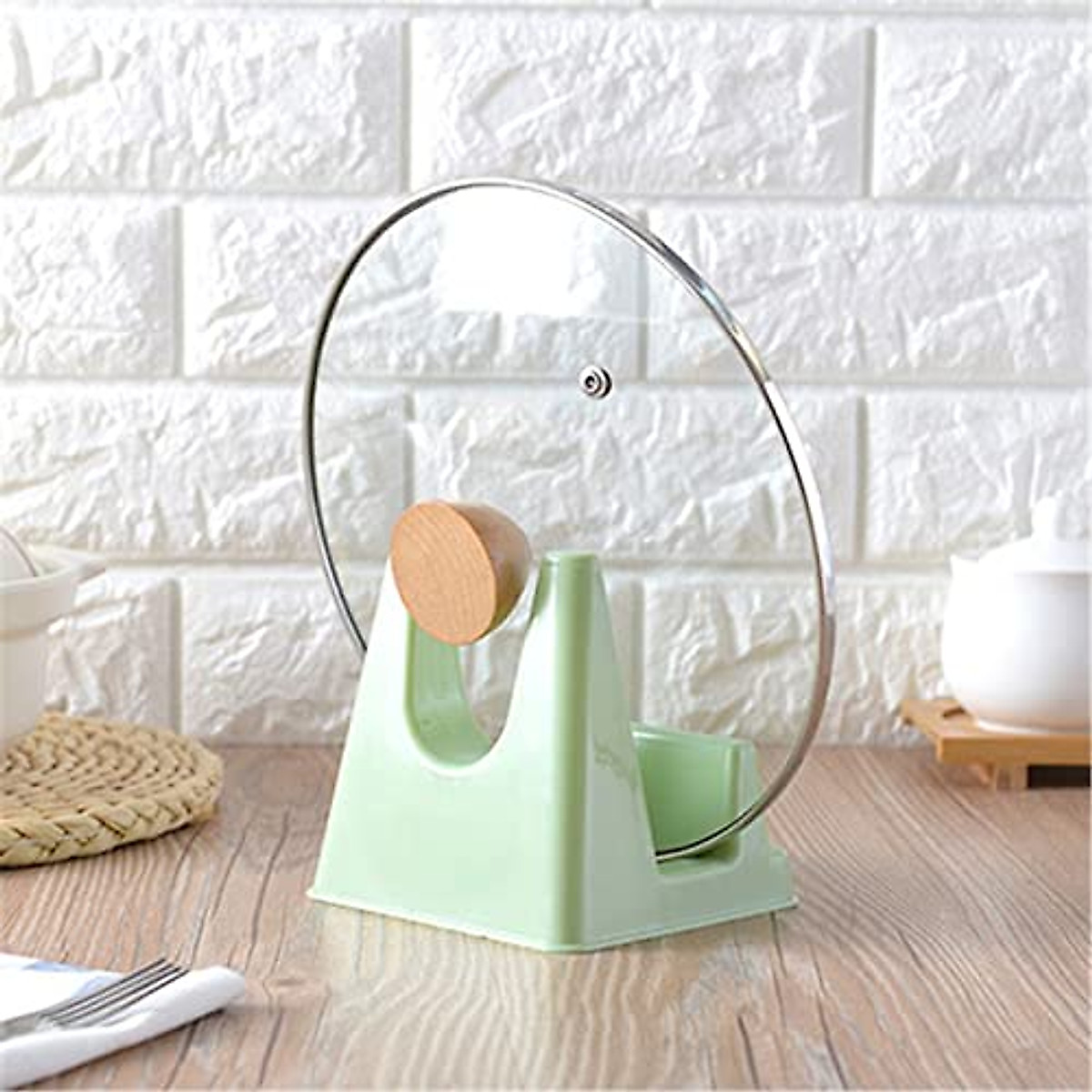 Guolarizi Kitchen Supplies Pot Cover Rack Sitting Type Pot Cover Shelf Rack Household Plastic Bracket Things for The Kitchen Sink