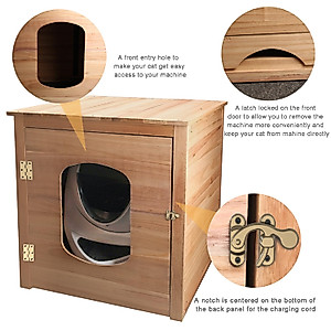 Stylish Wooden Enclosure Cabinet Furniture Compatible with Litter-Robot 3 and 4 - Accessories for Litter-Robot 3 and 4(Litter-Robot NOT Included)