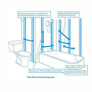 Moen Stainless Bathroom Safety 18-Inch Shower Grab Bar with Concealed Screws for Elderly or Handicapped, R8918