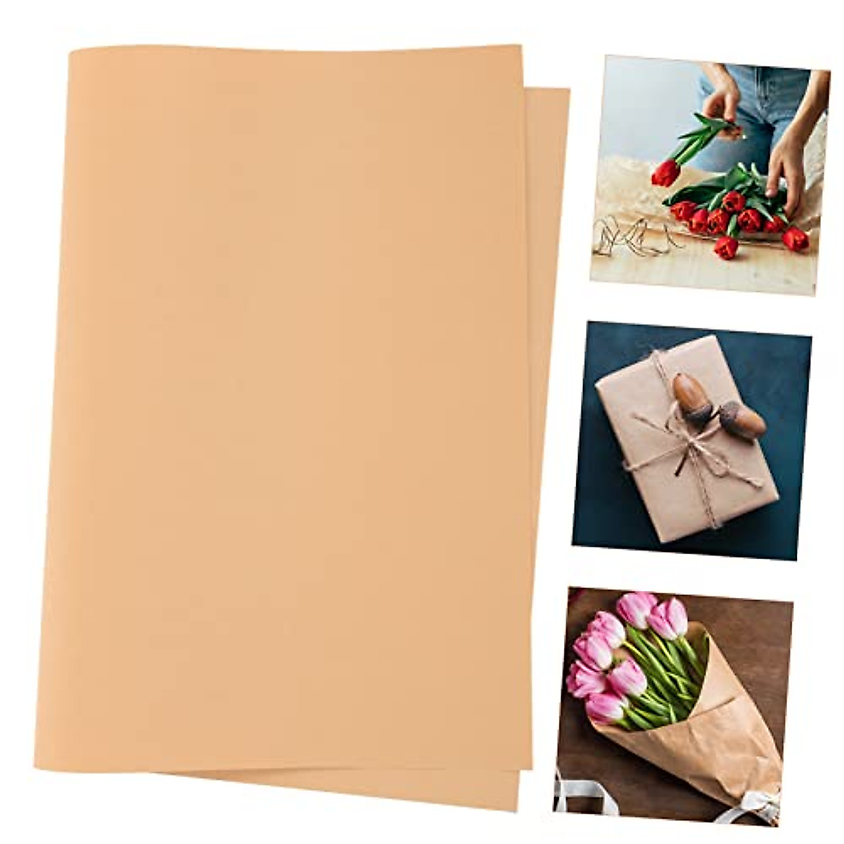 ULTECHNOVO 45 Sheets kraft paper kraft tissue paper wedding floral wrap brown paper wrapping paper kraft gift paper brown packing paper flower packing wrappers handcrafted gift flowers