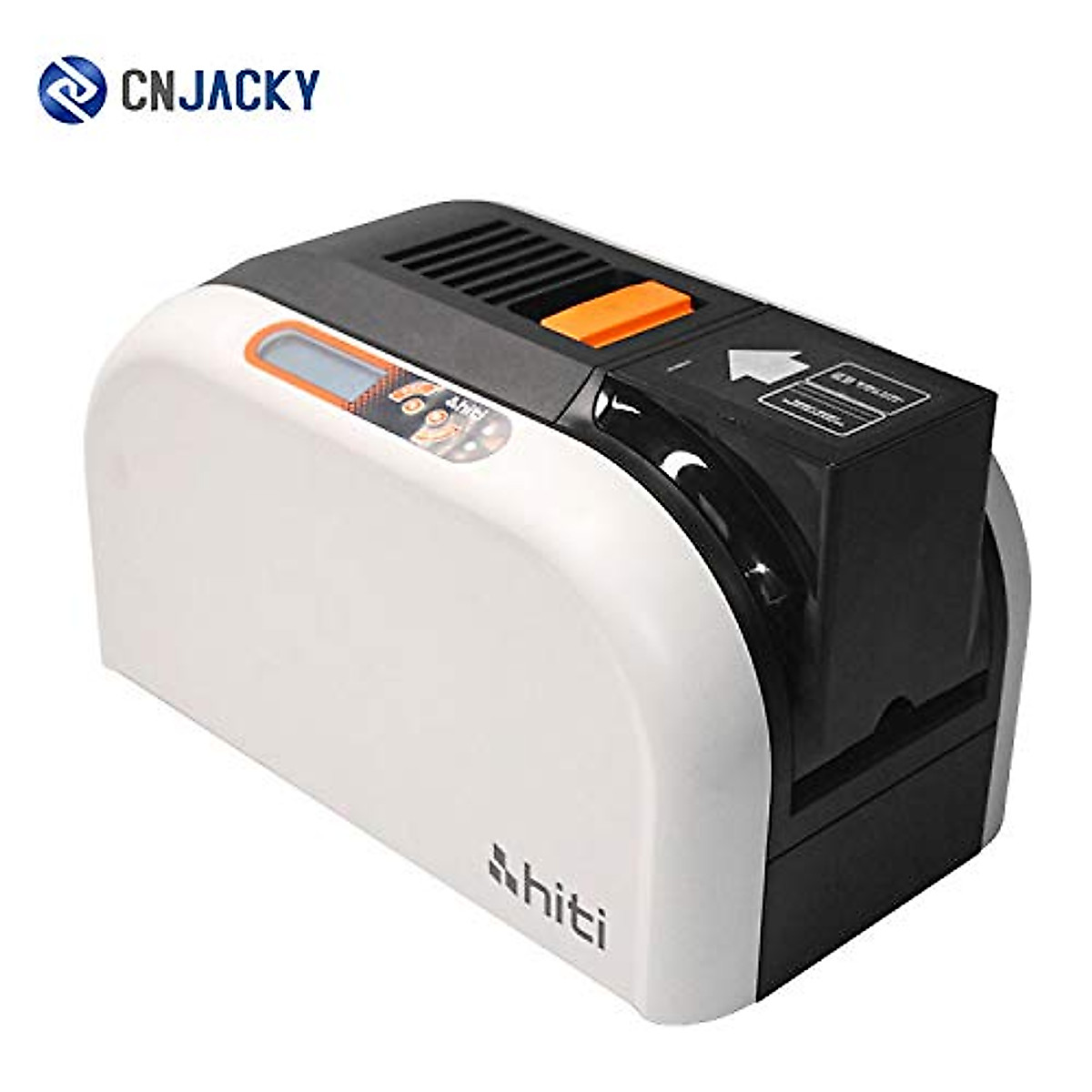 CNJACKY ID Card Printer, Card Printing Machine, CS-200e Dye Sublimation Printing Technology, Carddesiree Cs Software, Upgradable Encoding 300 Dpi Card Printer (Monochrome)