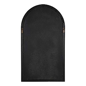 Kate and Laurel Boldmere Traditional Wood Windowpane Arch Wall Mirror, 22" x 38", White and Brown, Farmhouse Inspired Home Decor