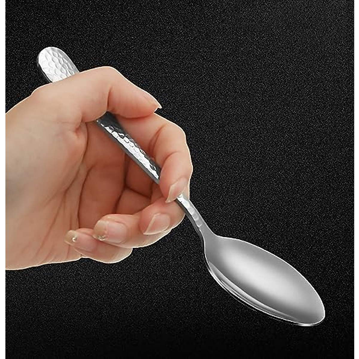 Hammered Silverware Set 16 Pieces Stainless Steel Flatware Set for 4, Mirror Polished Tableware Cutlery Set for Home Kitchen Restaurant Hotel, Kitchen Utensils Set, Modern Design, Dishwasher Safe