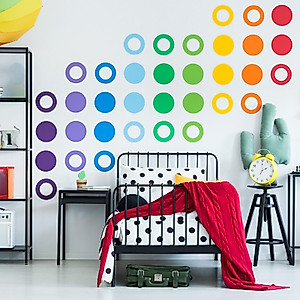 14 Pieces Large Stencil for Painting on Wood Plastic 5 Point Stencil Template Paint Stencils for Fabric Walls Arts Paper Home Decoration (Circle)