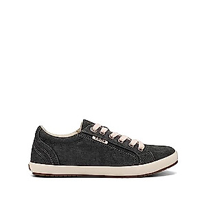Taos Footwear Women's Star Canvas Sneaker - Style and Comfort Charcoal Wash 9 M US