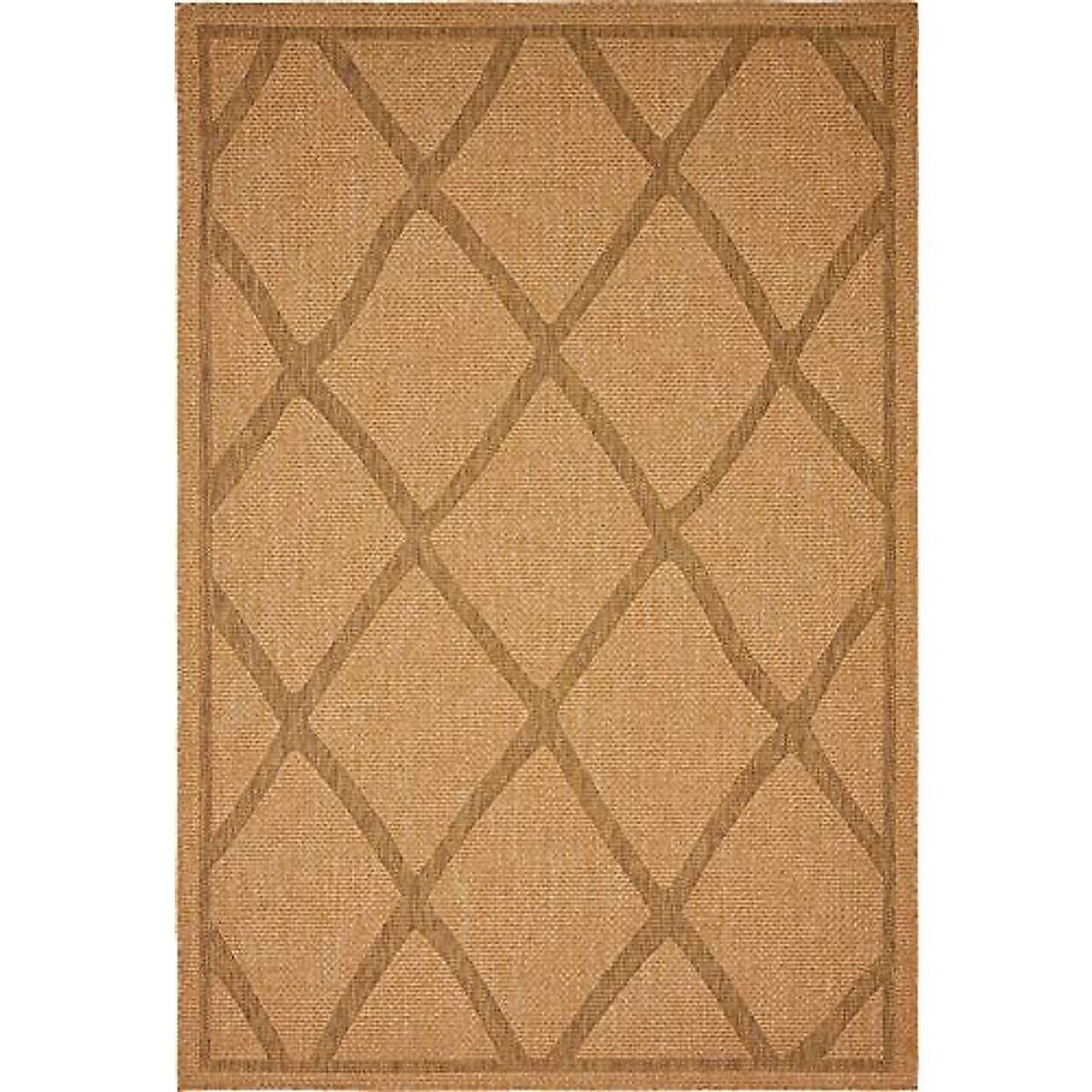 Unique Loom Trellis Collection Area Rug-Geometric Lattice Design, Moroccan Inspired for Indoor/Outdoor Décor, 6 ft x 9 ft, Light Brown/Brown