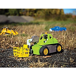 Driven by Battat – Midrange – 17" Telehandler Forklift Toy – Construction Truck Toy with Extandable Crane Arm & More – Lights & Sounds – Car Toy Gift for Boys & Girls Age 3+