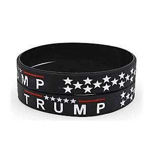 Yangmics Direct Trump NEEDS SUPPORT - 4 Trump Take America Back for President 2024 Silicone Bracelets - Inspirational Motivational Wristbands - Adults Unisex Gifts for Men Women