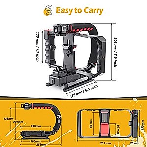 Zeadio Video Action Handheld Stabilizer with Smartphone Video Rig for All Camera Action Camera Camcorder and Smartphones