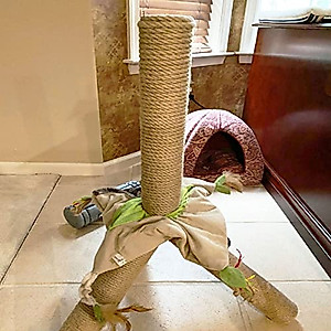 Natural Jute Rope Hemp Rope (3/8 in x 100 ft) Strong Jute Twine for Crafts Cat Scratch Post Hammock Decorating