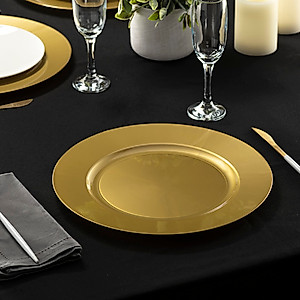 ELEGANT DISPOSABLES 13'' Party Chargers Large Plates & Platters Great for Elegant Party's Weddings Tableware Great for Serving dish Gold Pack of 12