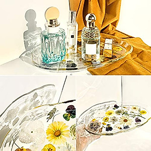 2PC Silicone Large Tray Mold Irregular Oval/Round Coasters Epoxy Resin Casting Mould Kit Art Supplies for Resin Home Office Decor Ideal Gift (Oval+Round)