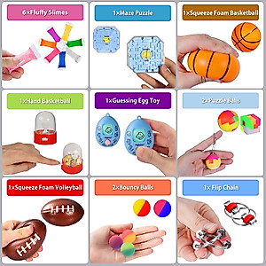Max Fun Sensory Fidget Toys Set Bundle 48 Pack Stress Relief Anti-Anxiety Tools Toys for Kids Adult Children Autistic ADHD Fidgets Box, Squeeze Ball Marble Mesh Wacky Track