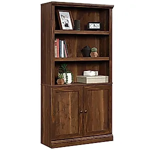 Sauder Misc Storage Engineered Wood Tall Wood Bookcase in Grand Walnut