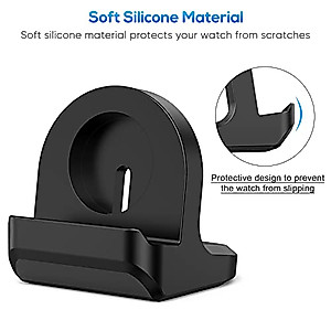 Stand for Samsung Galaxy Watch 6/Watch 6 Classic/Watch 5/ Watch 5 Pro Charger, GORIXER Non-Slip Silicone Charger Stand Accessories Dock Support Charging Holder -[Black] [Charger Cable Not Included]