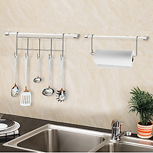 Onlyfire Chef Paper Towel Holder for Kitchen/Grills, Hook Rack for Camp Chef Stove, Side Shelves Utensils Hanging Kit