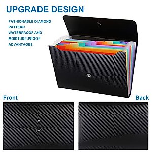 Expanding File Folder - 13 Pockets Accordion File Holder Organizer Say Goodbye to Cluttered Desks and Disorganized Documents - Get Your Home and Office Organized