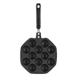 12 Cavities Takoyaki Grill Pan, Aluminum Non-stick Baking Takoyaki Grill Pan Plate Octopus Ball/Pancake Maker