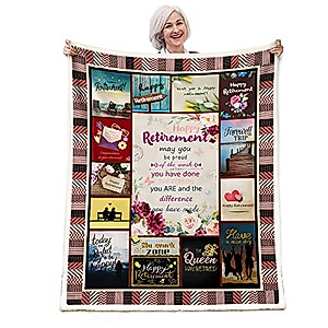 Retirement Gifts for Women Men 2022 Throw Blanket ,Retirement Appreciation Gifts for Boss Coworkers,Retire Party Gifts for Friends,Grandma,Teachers,Nurses Soft Throw Blankets (RETIRED,50"x 60")